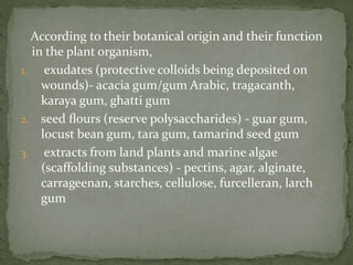 Hydrocolloids and gums | PPTX