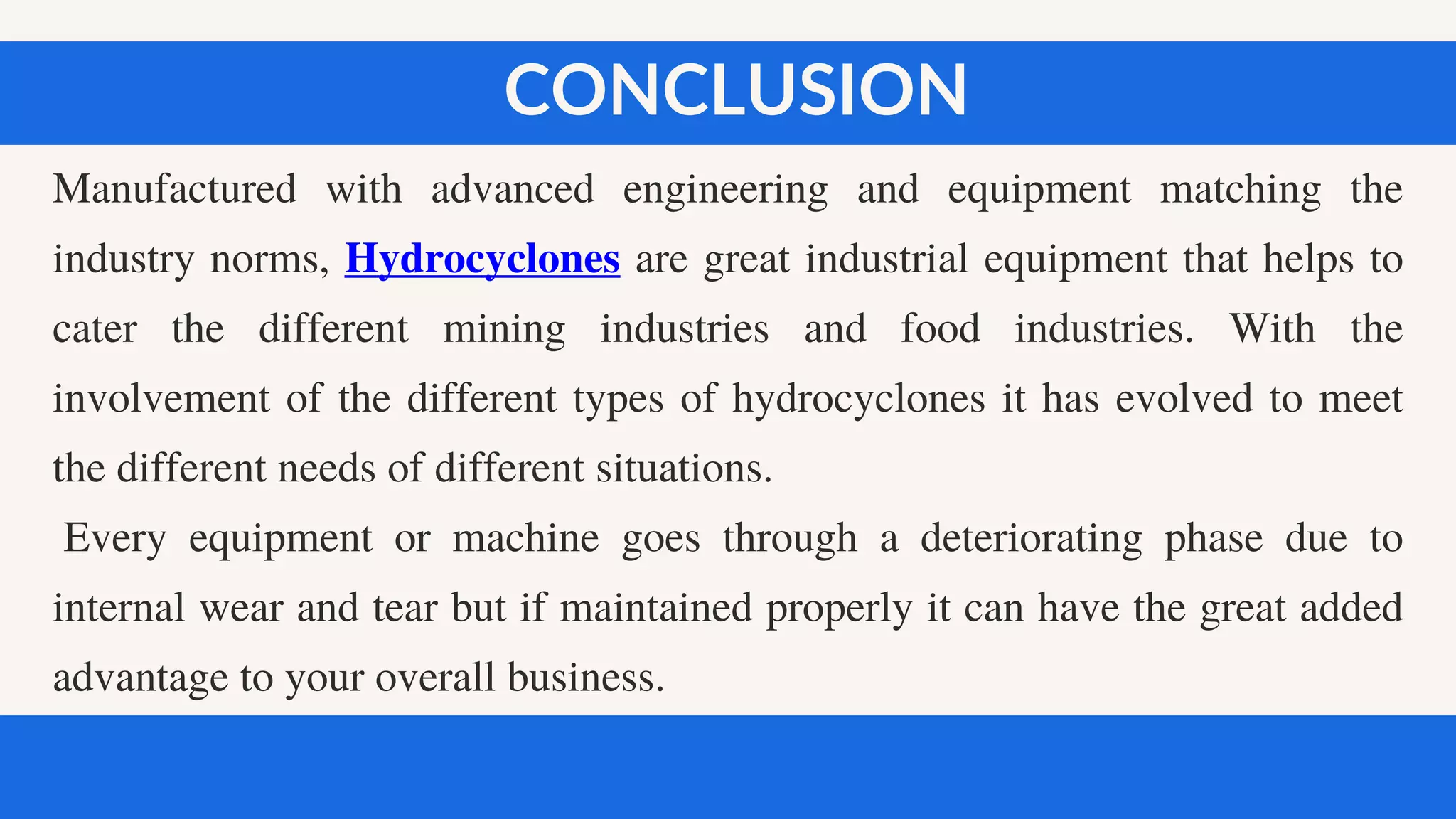 Hydrocyclone: Refine fine particles from slurry | PPTX