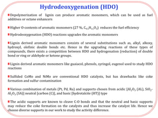 Hydrodeoxygenation-supported metal catalyst-lignin-aromatic monomers- A ...