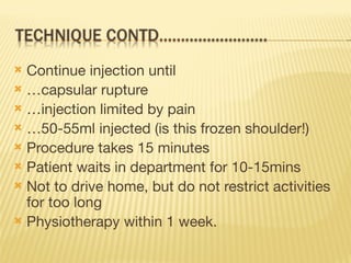 Hydrodilatation distension for frozen shoulder wrightington 2011 | PDF