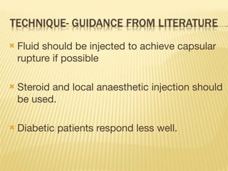 Hydrodilatation distension for frozen shoulder wrightington 2011 | PDF