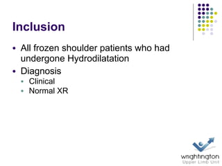 Hydrodilation for frozen shoulder Does capsular rupture matter | PDF ...