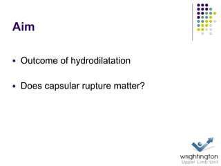 Hydrodilation for frozen shoulder Does capsular rupture matter | PDF ...