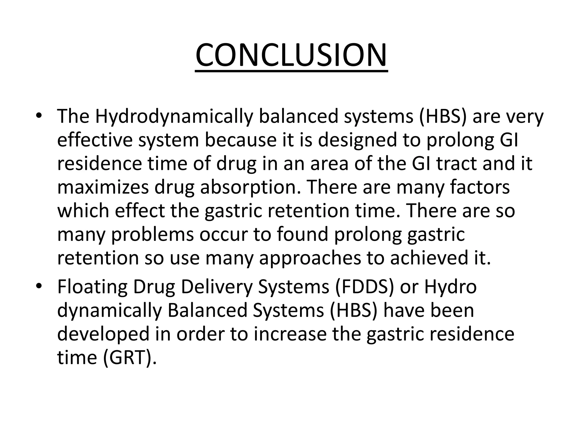 Hydrodynamically balanced systems | PPTX