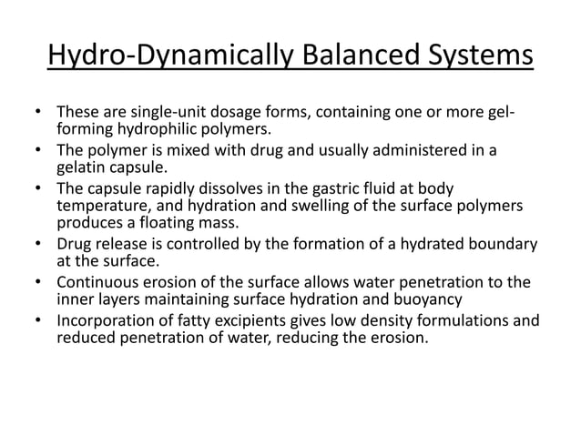 Hydrodynamically balanced systems | PPTX | Digestive Disorders ...