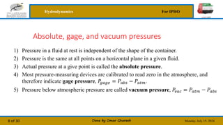 Hydrodynamics Pressure Pascal Bernouli continutity.pptx