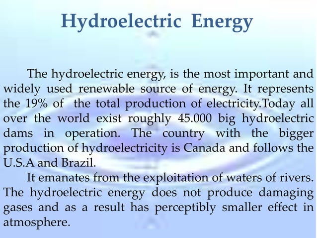 Hydroelectric energy | PPT