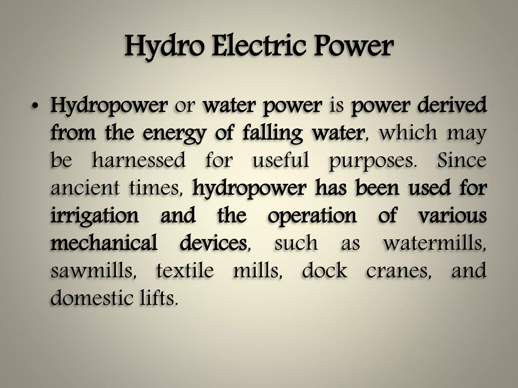 Hydro-Electric Power | PPTX