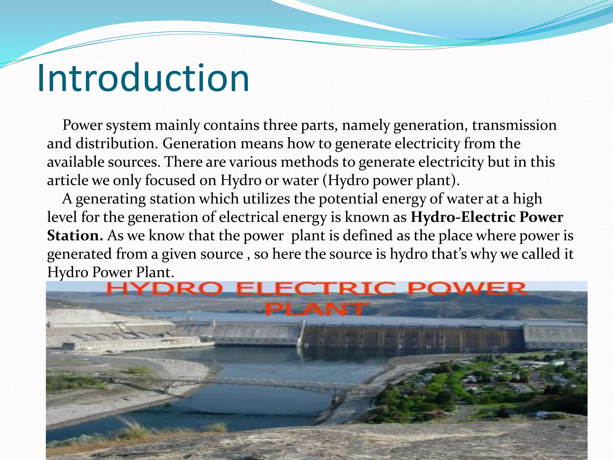 Hydro electric power plant | PPTX