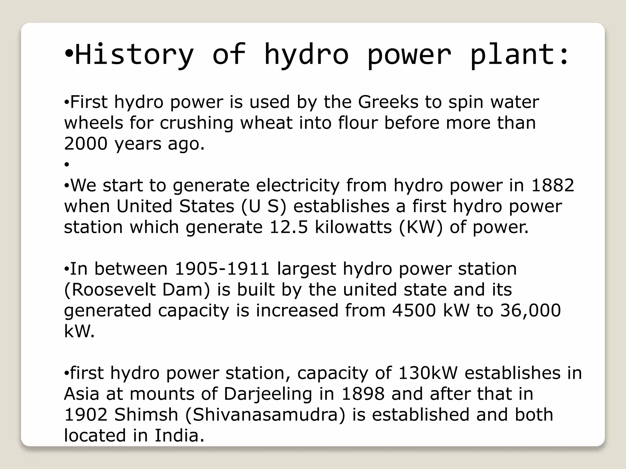 Hydro electric power plant | PPTX