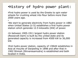 Hydro electric power plant | PPT