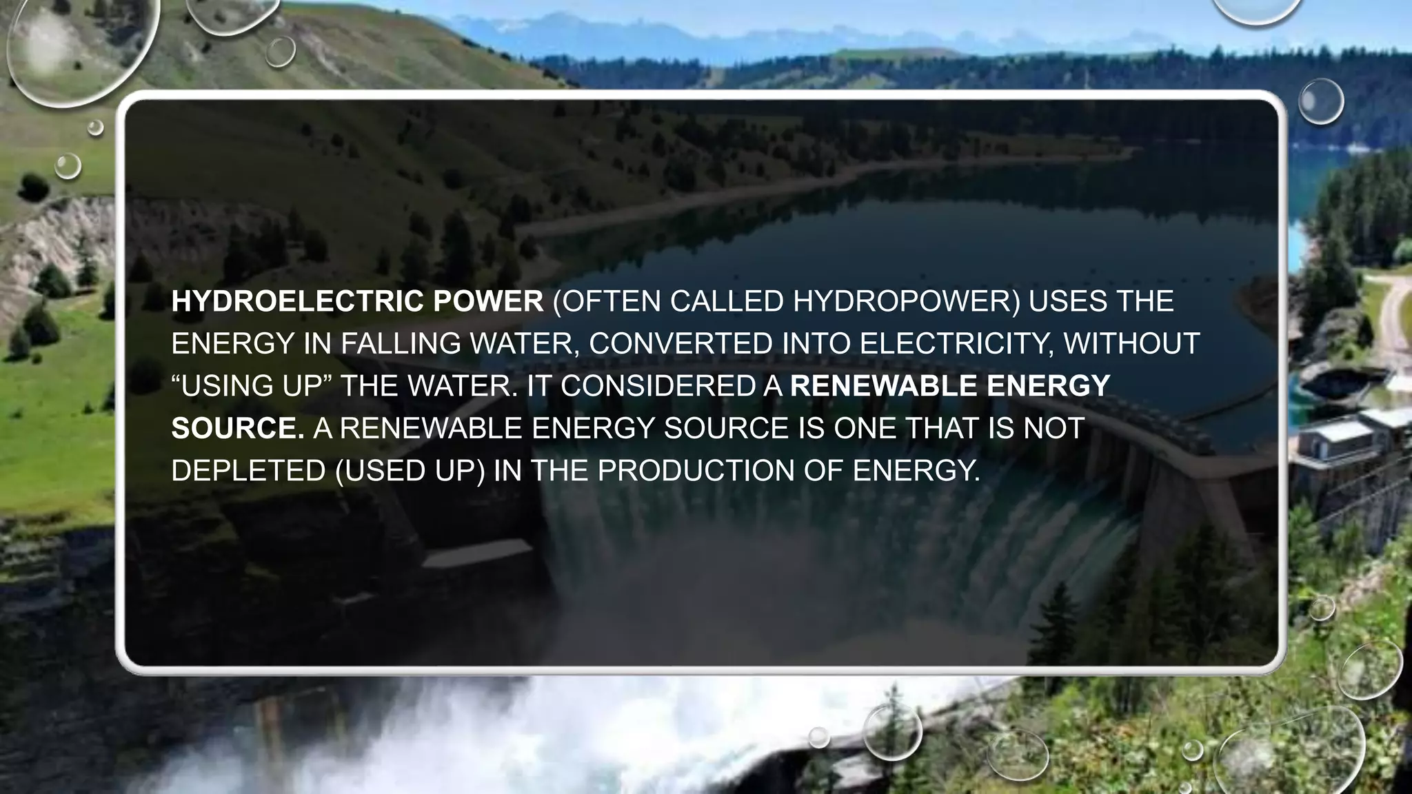 Water for Hydroelectric Generation | PPTX