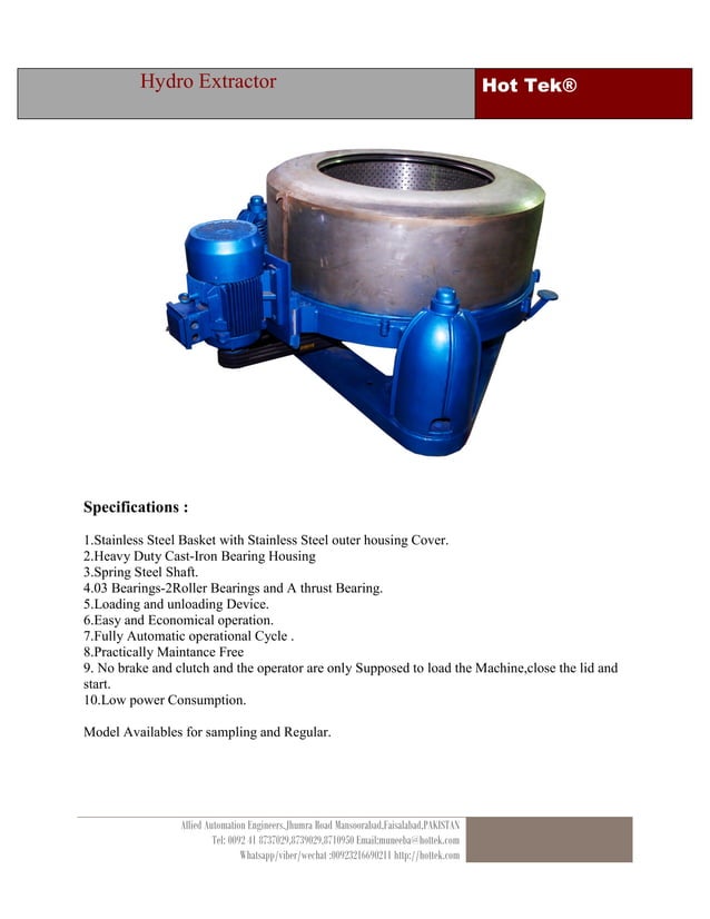 Hot Tek Hydro Extractor | PDF