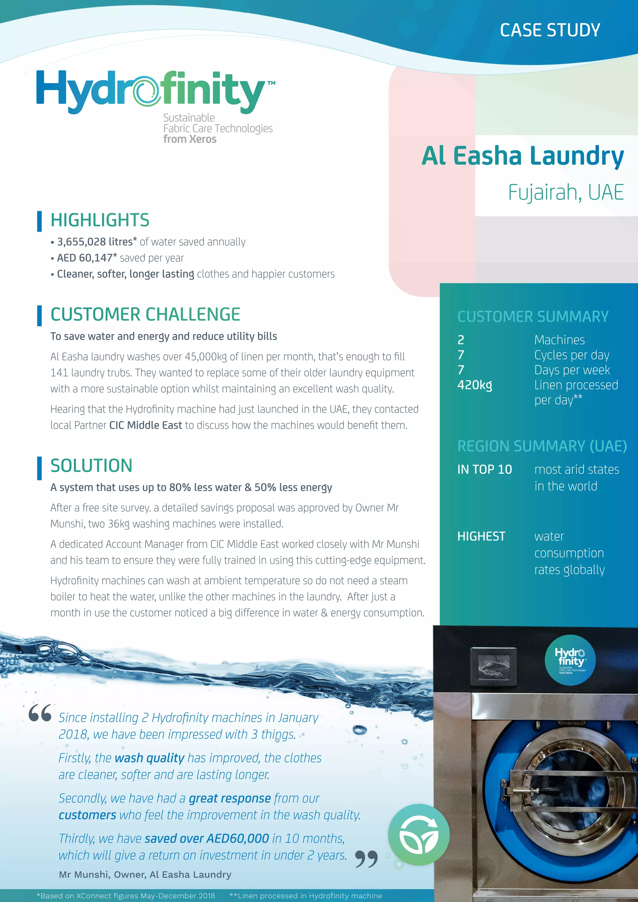 Hydrofinity UAE Laundry Case Study | PDF