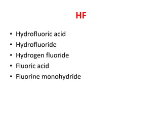 Hydrofluoric acid | PPT