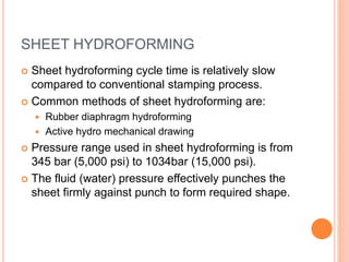 STUDY OF HYDRO FORMING PROCESS | PPTX | Physics | Science