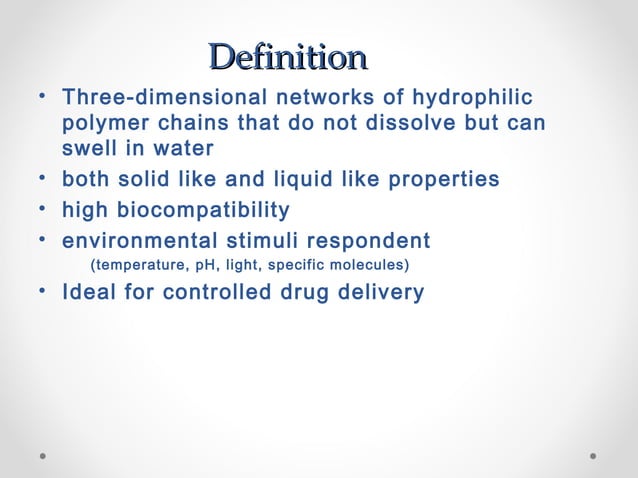 Biological hydrogels as selective diffusion barriers | PPT | Free Download