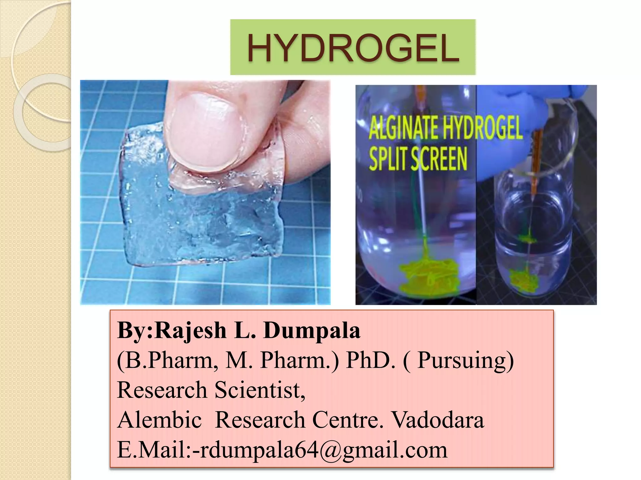 chapter on Hydrogel | PPTX