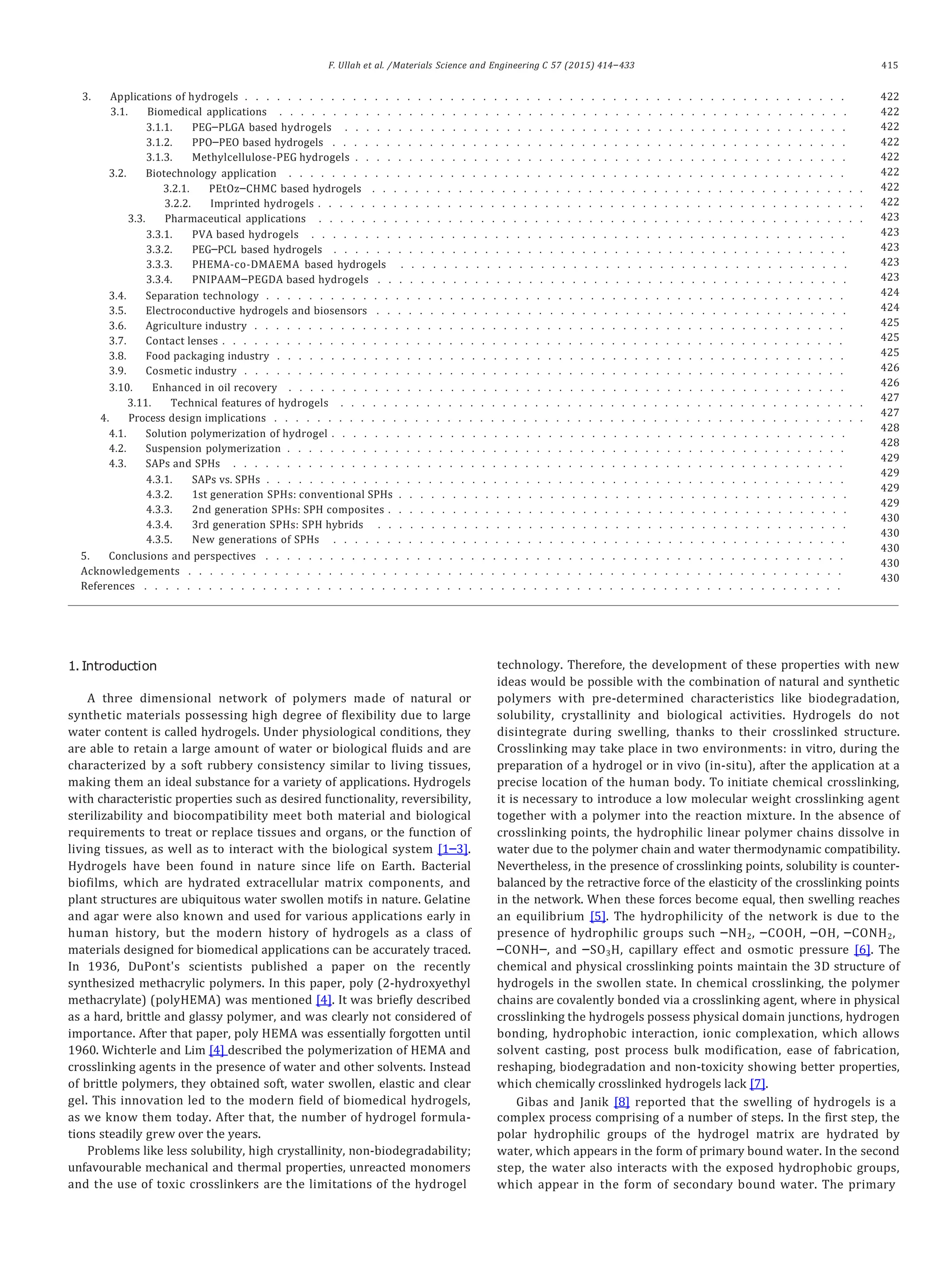Classification, processing and application of hydrogels | PPTX