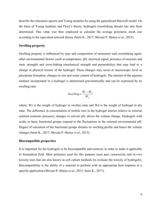 Hydrogels for wound dressings final | PDF