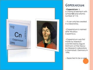 Hydrogen & Copernicium | PPTX
