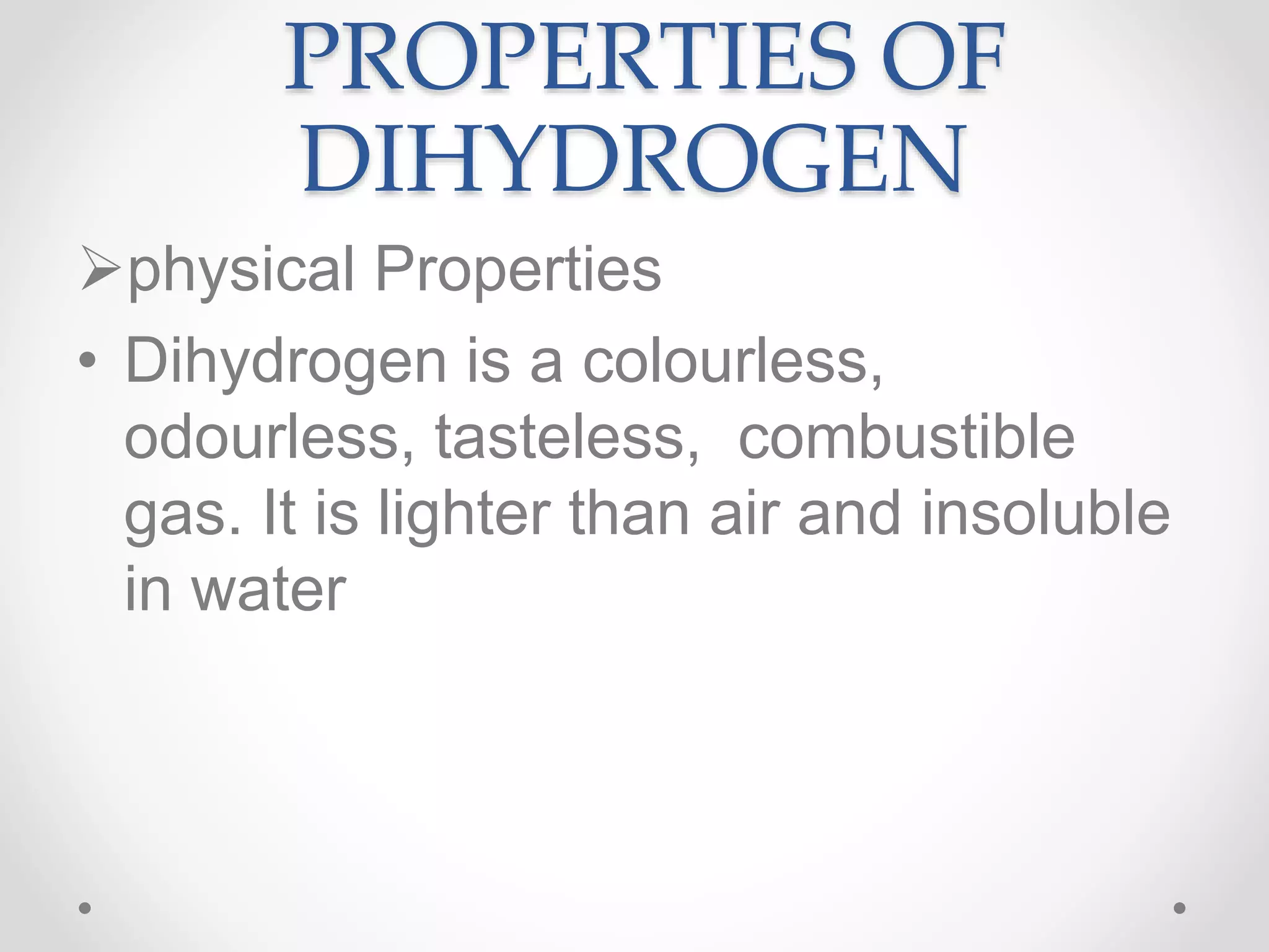 Hydrogen Class 11th Chemistry NCERT | PPTX