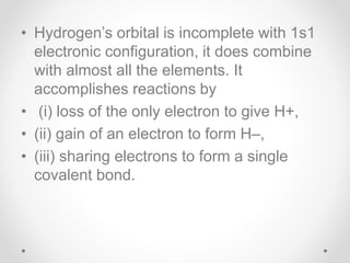 Hydrogen Class 11th Chemistry NCERT | PPTX
