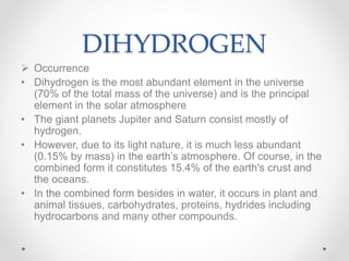 Hydrogen Class 11th Chemistry NCERT | PPTX