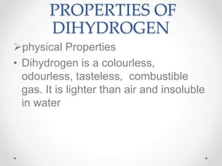 Hydrogen Class 11th Chemistry NCERT | PPTX