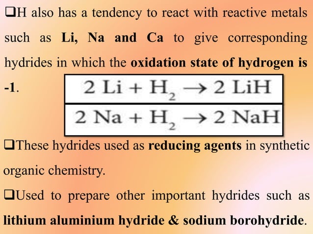 Hydrogen and its Compounds | PPTX | Chemistry | Science
