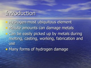 Hydrogen Damage | PPT