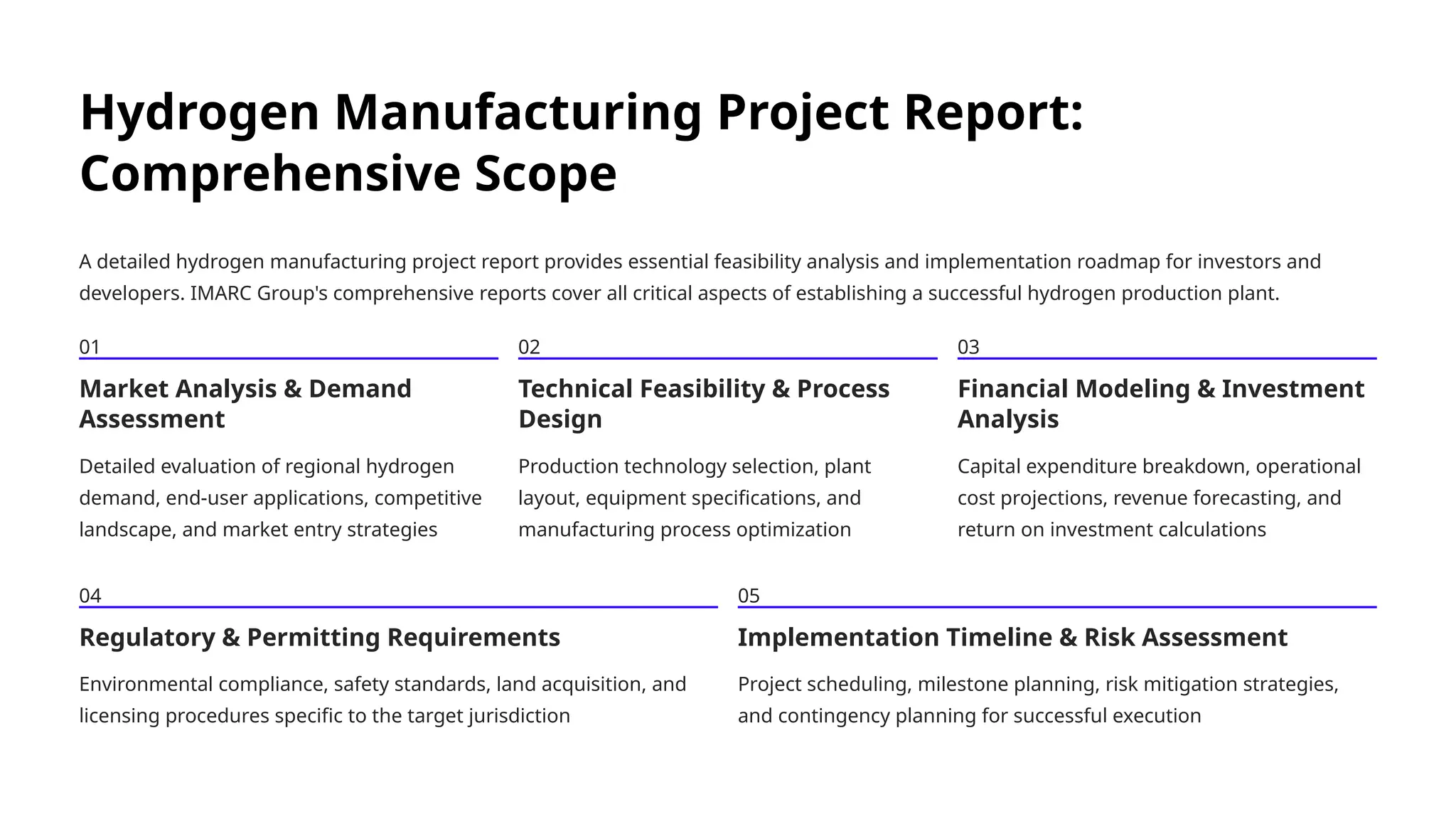 Hydrogen Production Plant Project Report and Cost Analysis | PPTX
