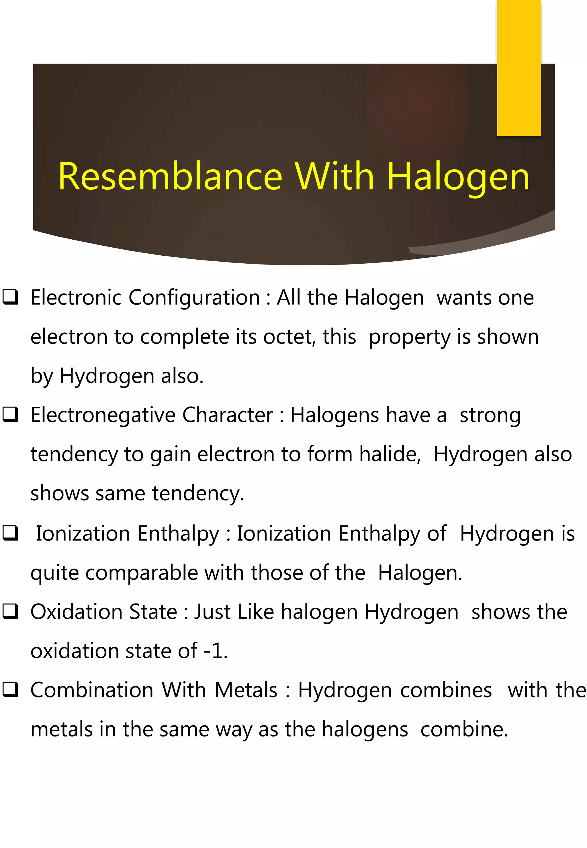 Hydrogen and its compounds | PPTX