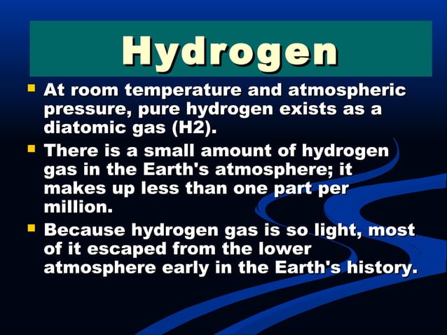 Hydrogen and its importance | PPT