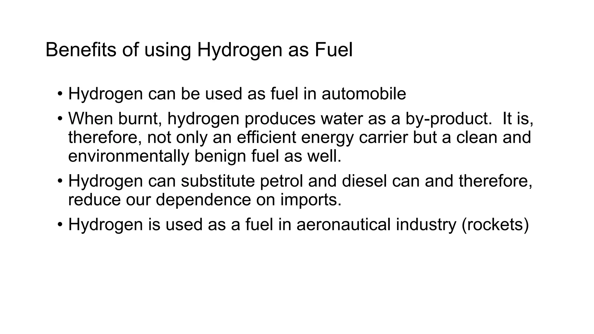 Hydrogen as a fuel in future | PPTX