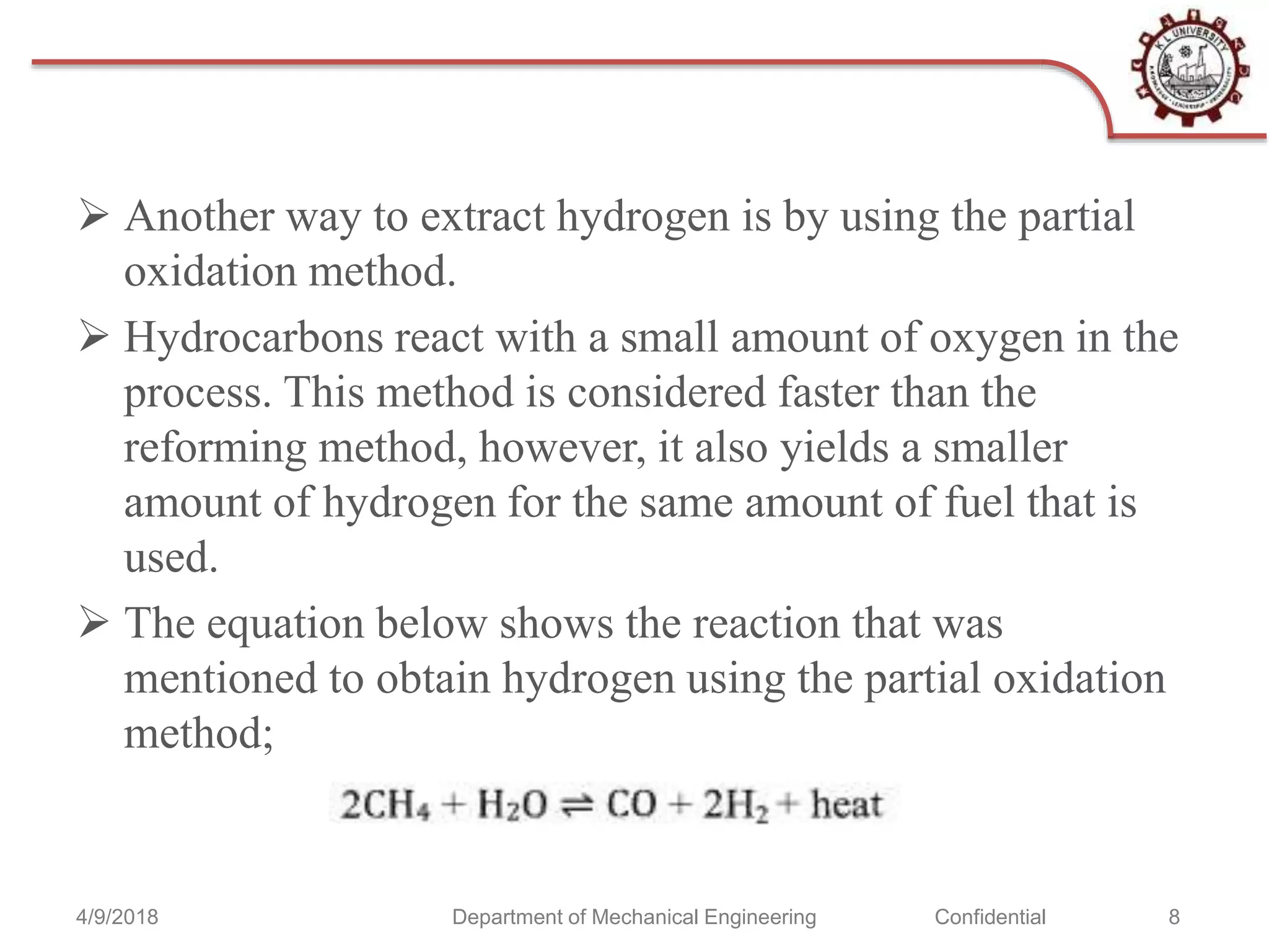 Hydrogen as an alternative fuel | PPTX