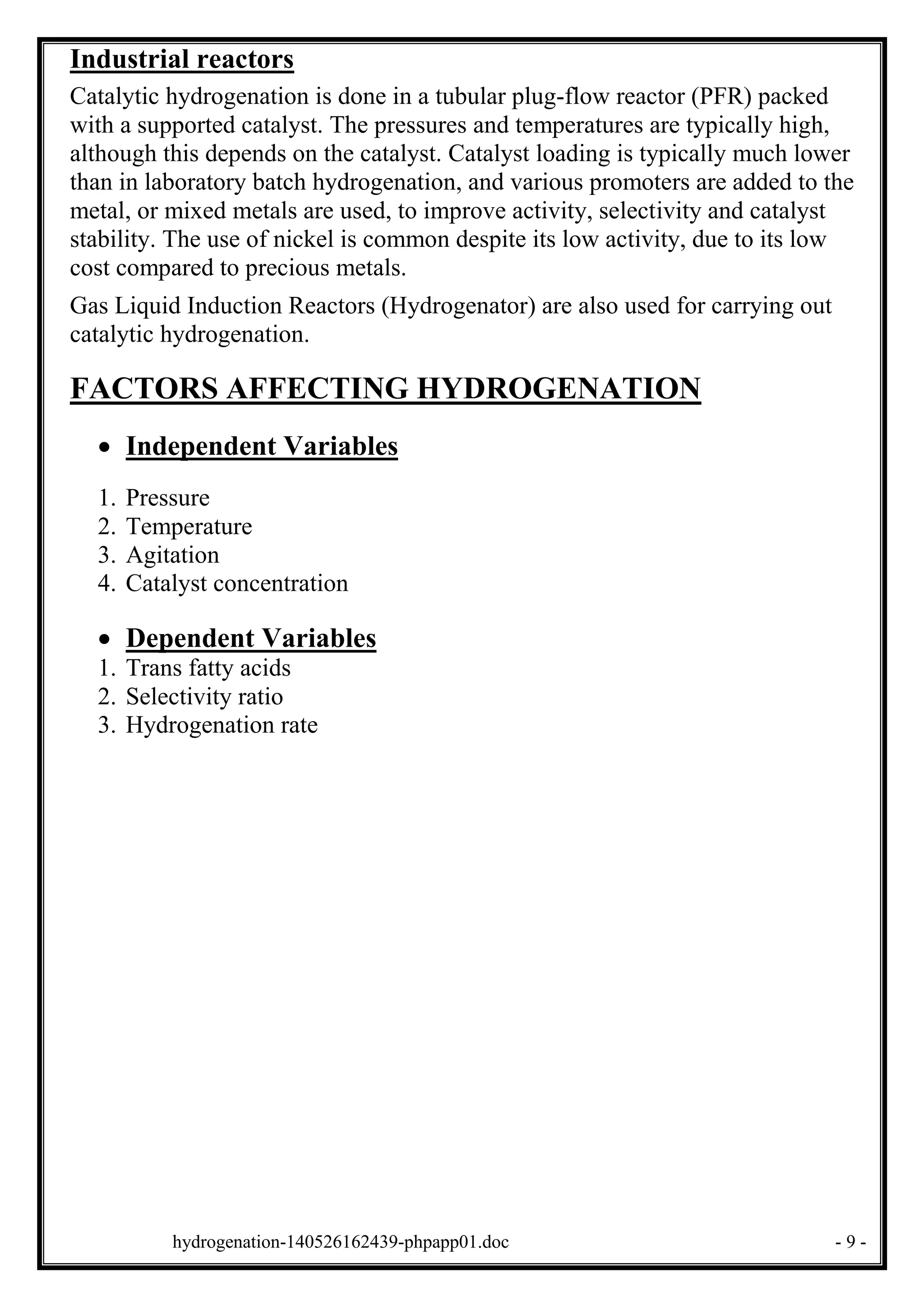 Hydrogenation | DOC