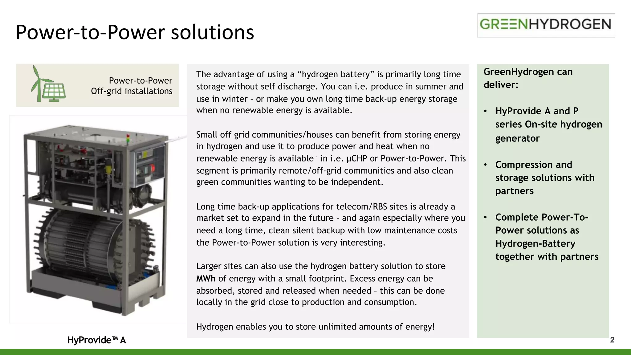 Hydrogen battery in MWh scale | PPT