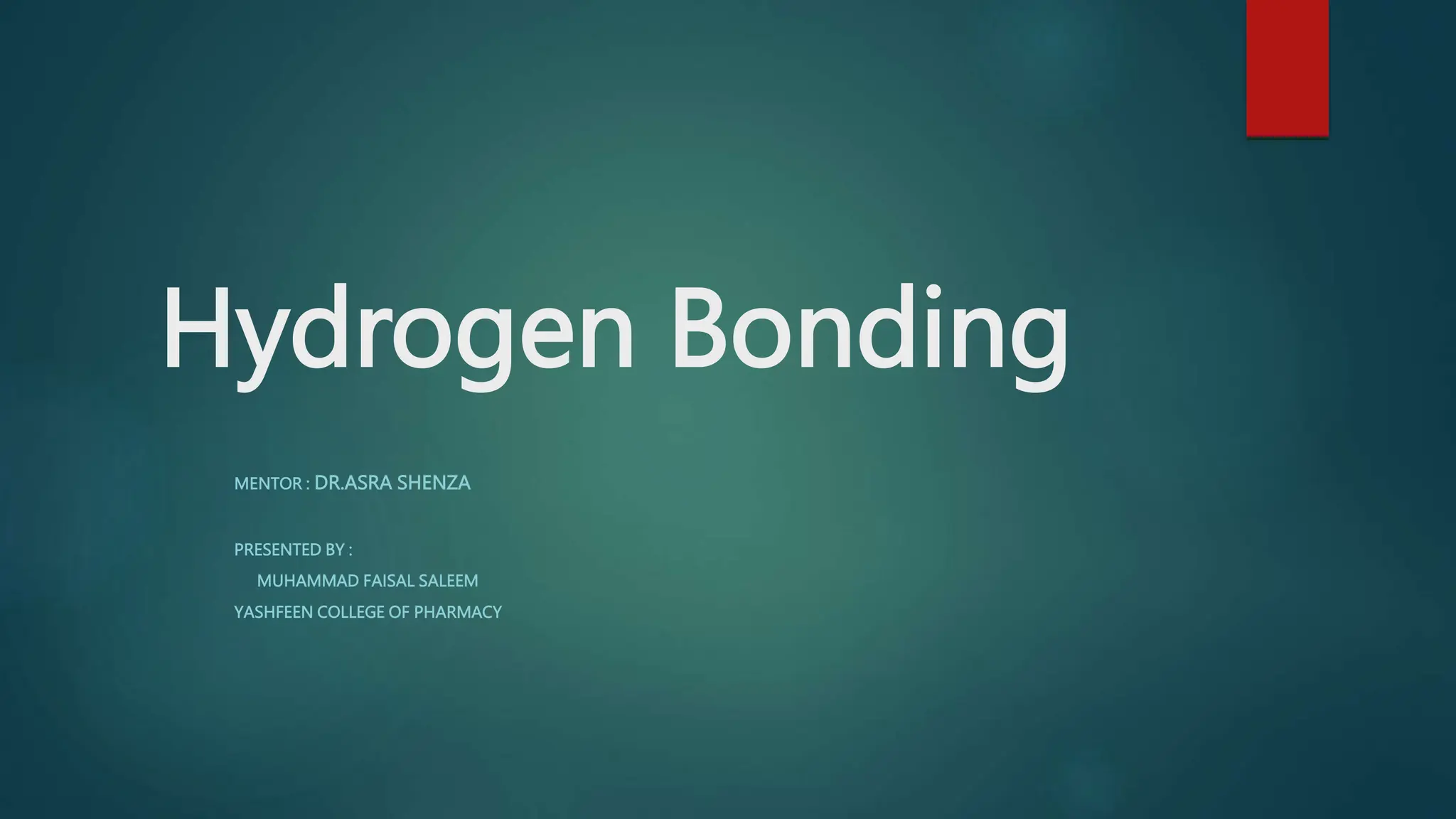 Hydrogen Bonding | Organic Chemistry. Ppt | PPTX