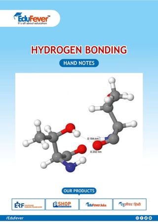 Hydrogen Bonding - Chemistry Handwritten Notes | PDF