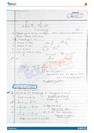 Hydrogen Bonding - Chemistry Handwritten Notes | PDF