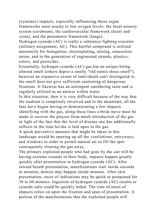 Hydrogen Cyanide (HCN)NameInstitutionProfessorD.docx