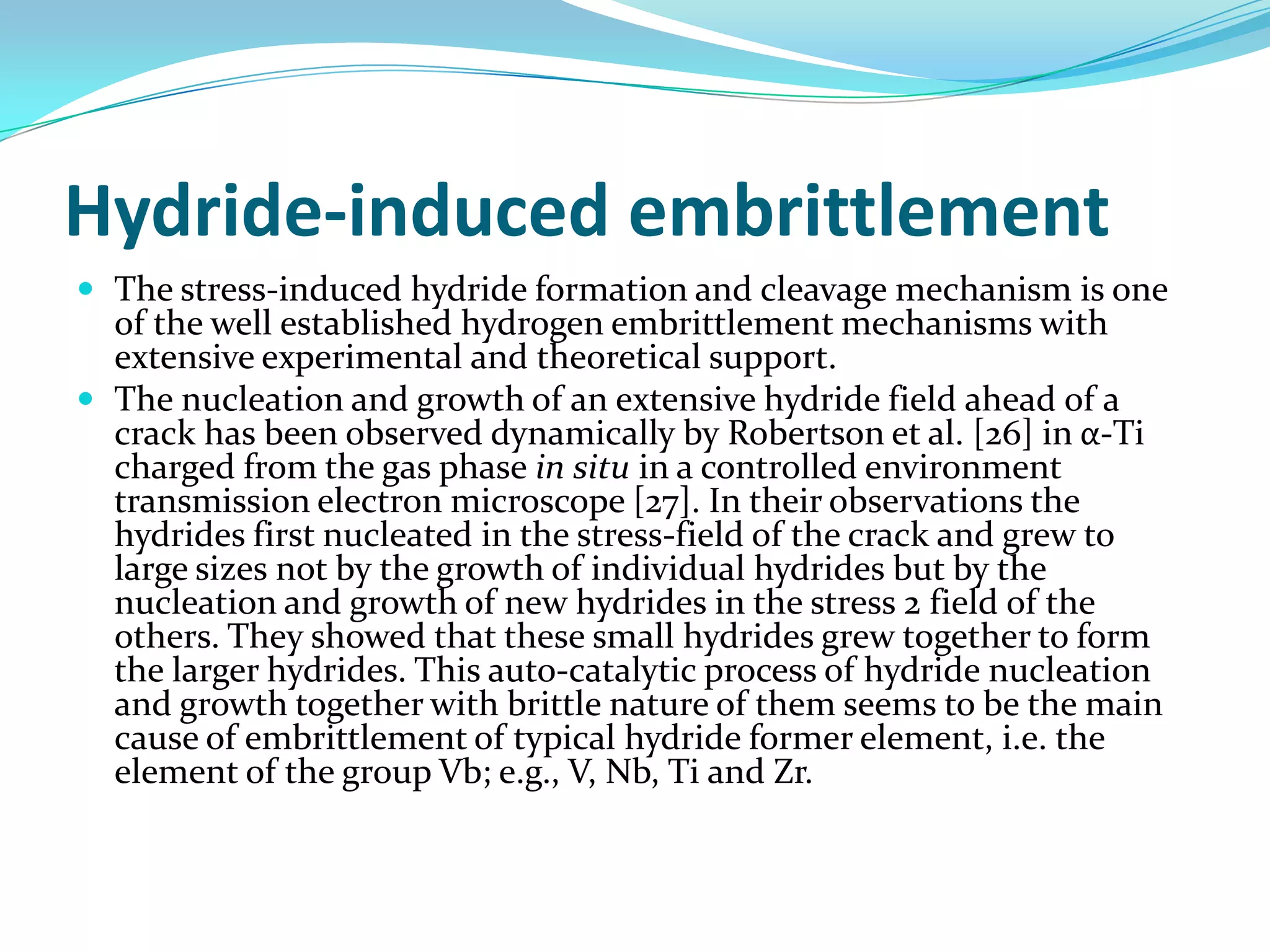Hydrogen embrittlement of steels | PPTX