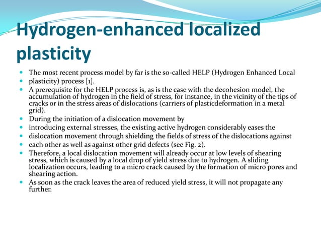 Hydrogen embrittlement of steels | PPTX | Chemistry | Science