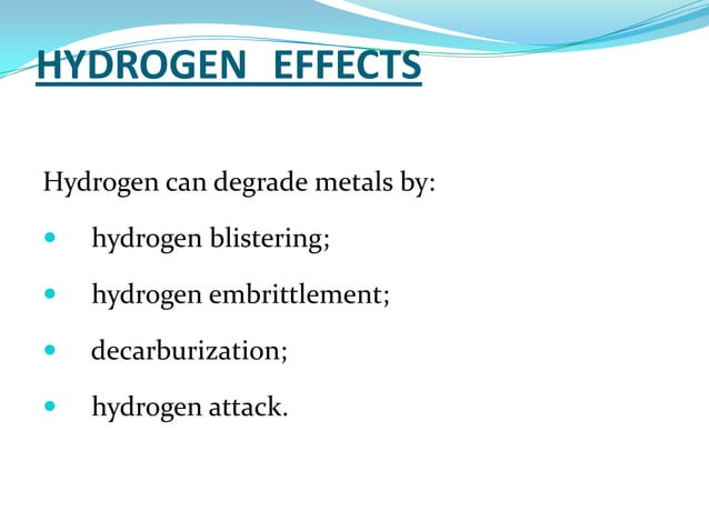 Hydrogen embrittlement of steels | PPTX | Chemistry | Science