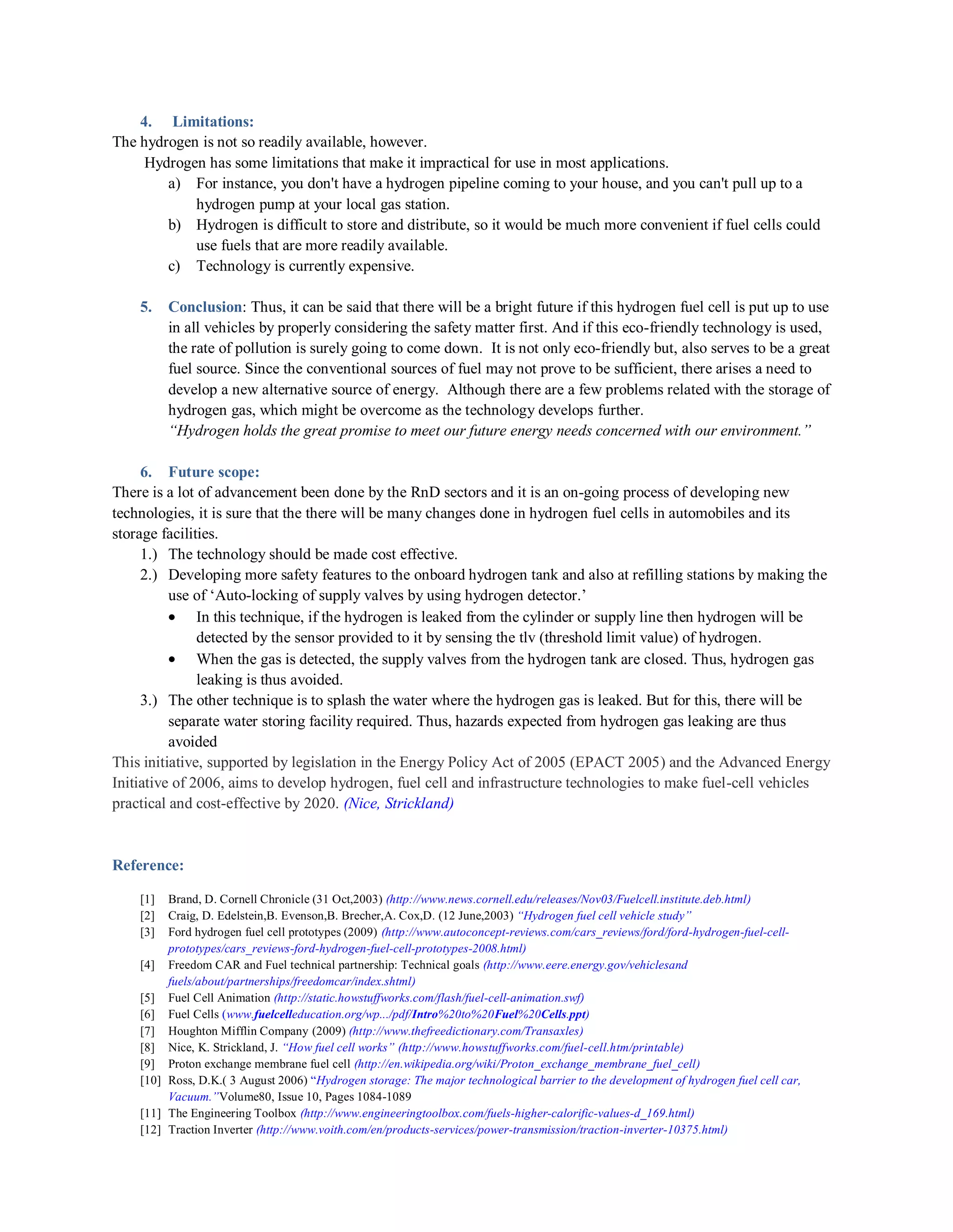 Hydrogen fuel cell | PDF