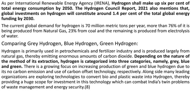 Hydrogen Mission 2021& Green Hydrogen Policy 2022.pptx | Power and ...