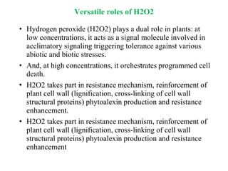 Hydrogen per oxide signaling in plants | PPT