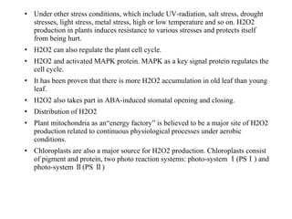 Hydrogen per oxide signaling in plants | PPT