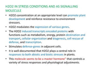 Hydrogen per oxide signaling in plants | PPT